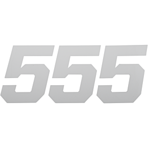 Race Number Plate - #5 - White - 4" 45-34-5