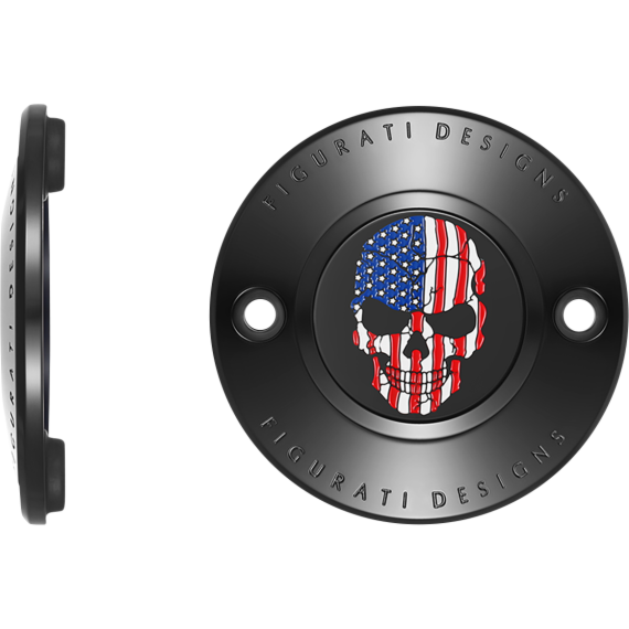 Timing Cover - 2 Hole - Skull - Black FD25-TC-2H-BLK