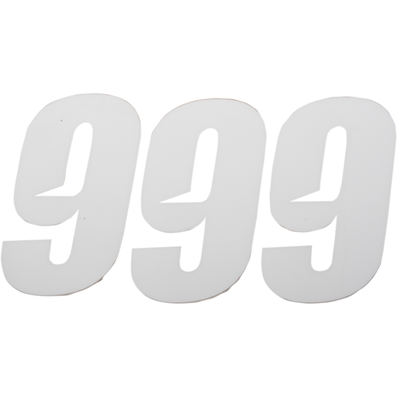 Slash Number Plate - #9 - White - 4" 45-28-9