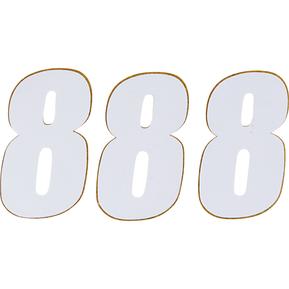 SX Plate Number - #8 - White - 4" 45-14-8