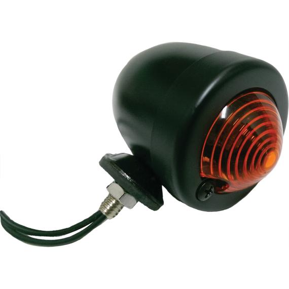 Bullet Marker Light Black Amber Lens Single Filament