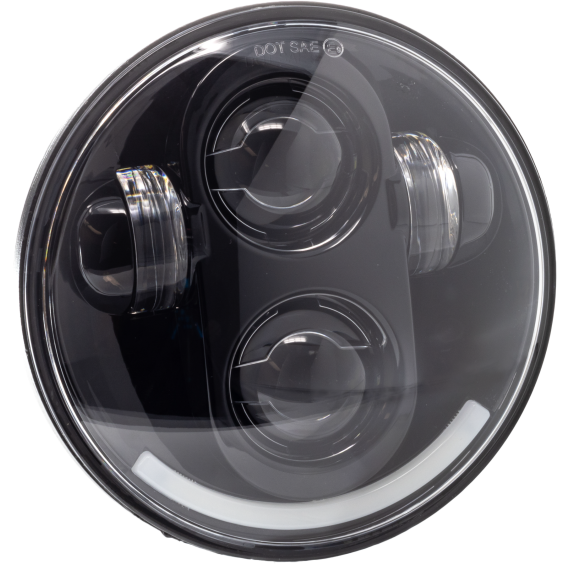 5.75" Led Headlight Black W/ Running Light